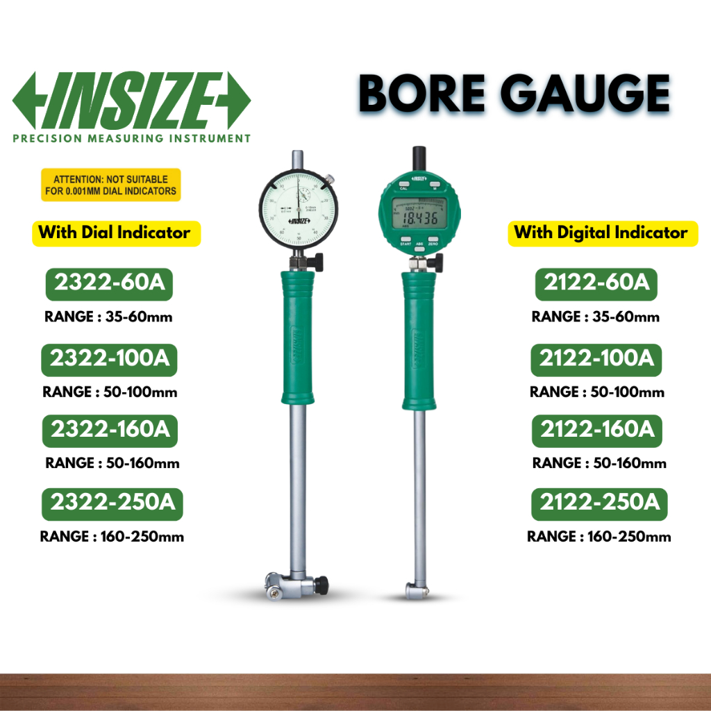 INSIZE Bore Gauges Gage with Dial Indicator / Digital Indicator #2322 ...