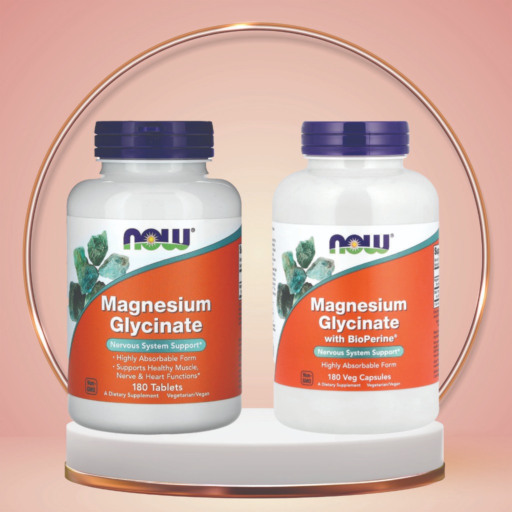 READY STOCK Now Foods, Magnesium Glycinate, 180 Tablets / Magnesium ...
