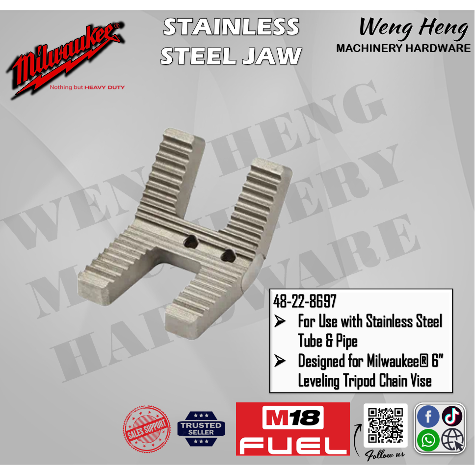MILWAUKEE Stainless Steel Jaw & Coated Cast Iron Jaw for 6" Leveling ...
