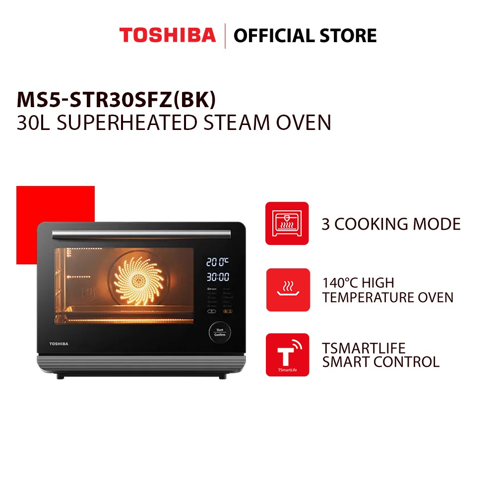 Toshiba MS5-STR30SFZ(BK) 30L Superheated Steam Oven with Air Fry ...