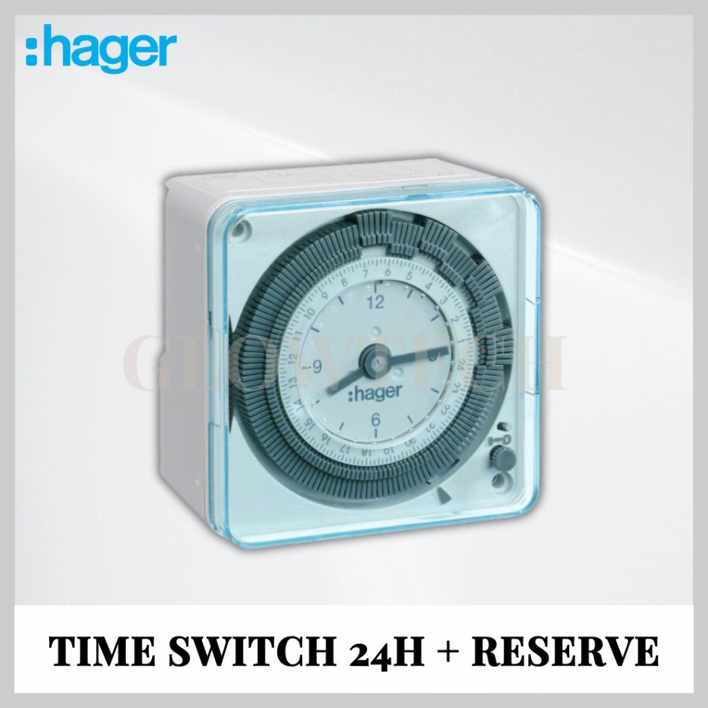 [ORIGINAL] HAGER TIME SWITCH 72x72 24 Hour + Reserve EH711 / EHN711 Daily Timer | Shopee Malaysia