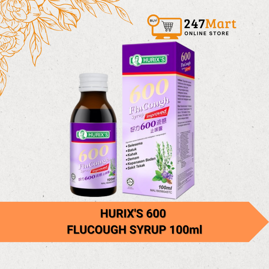 HURIX'S 600 FLUCOUGH SYRUP 100ml | Shopee Malaysia