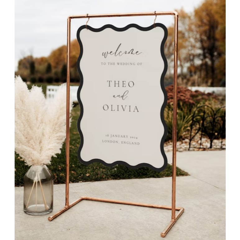 Wavy Welcome Sign Welcome Wedding Sign | Shopee Malaysia