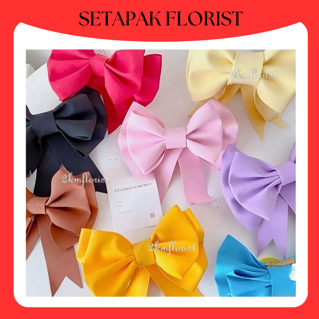 MACAROON BOW RIBBON Reben Riben Gift Satin Organza Flower Bouquet Happy ...