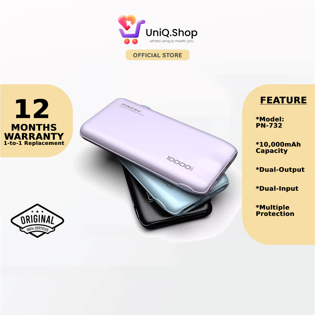 Pineng PN-732 10000mAh Fast Charge Powerbank PN732 | Power Bank Type C ...