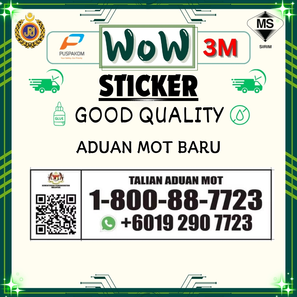 WOW Sticker 1 Pcs Talian Aduan Mot Sticker Lorry Spad Hotline Complain ...