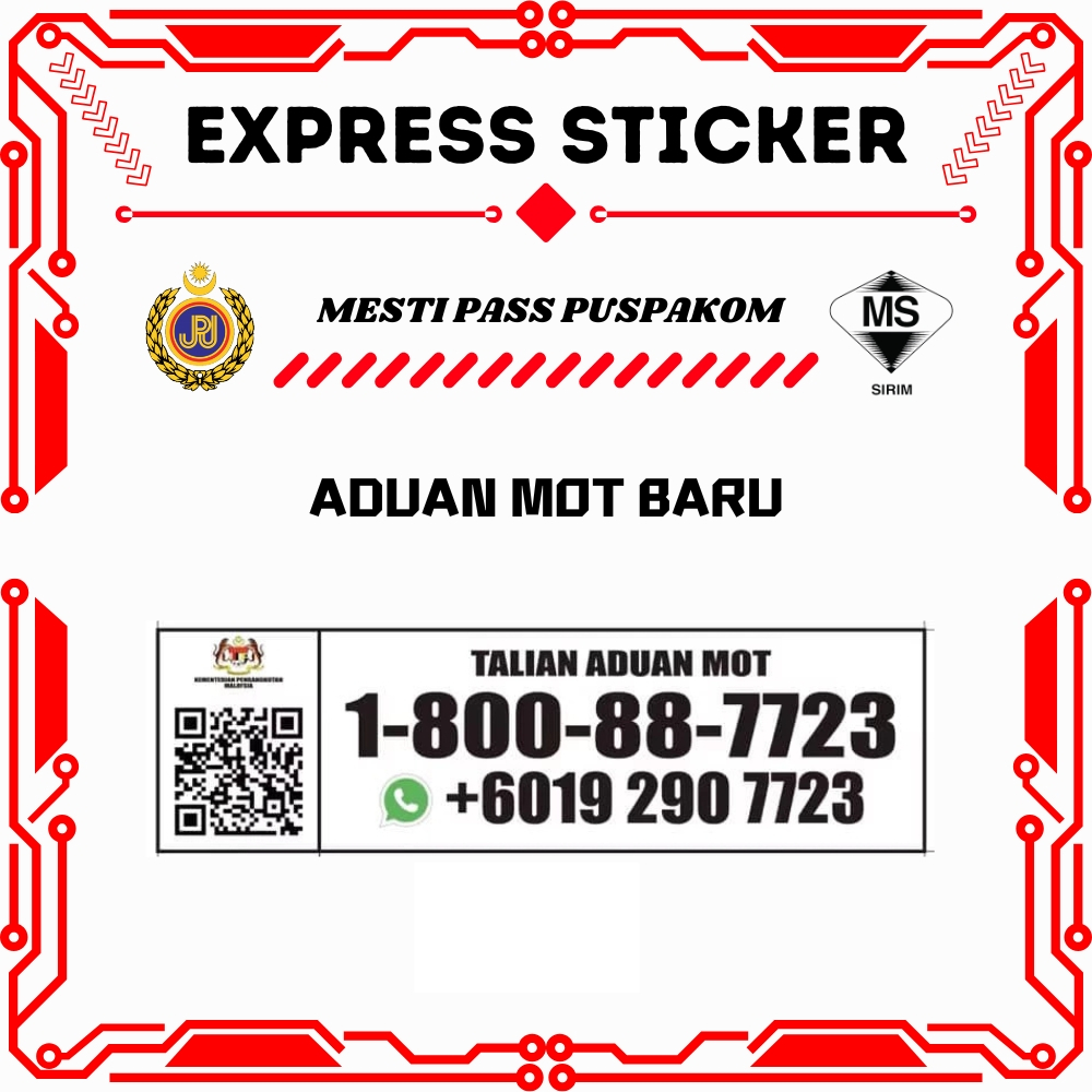 Express Sticker 1 Pcs Talian Aduan Mot Sticker Lorry Spad Hotline ...