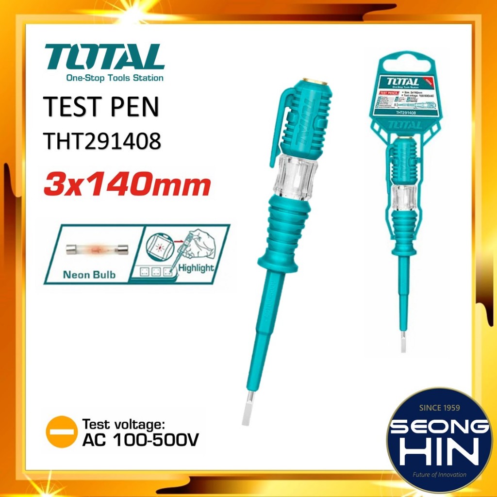 TOTAL Test Pen AC 100V - 500V THT291408 THT291908 Electrical Tester ...