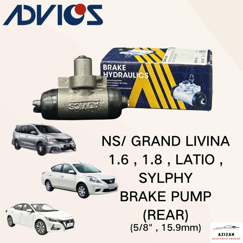 Aisin Advics Brake Pump Wheel Cylinder Rear Left / Right for Nissan ...