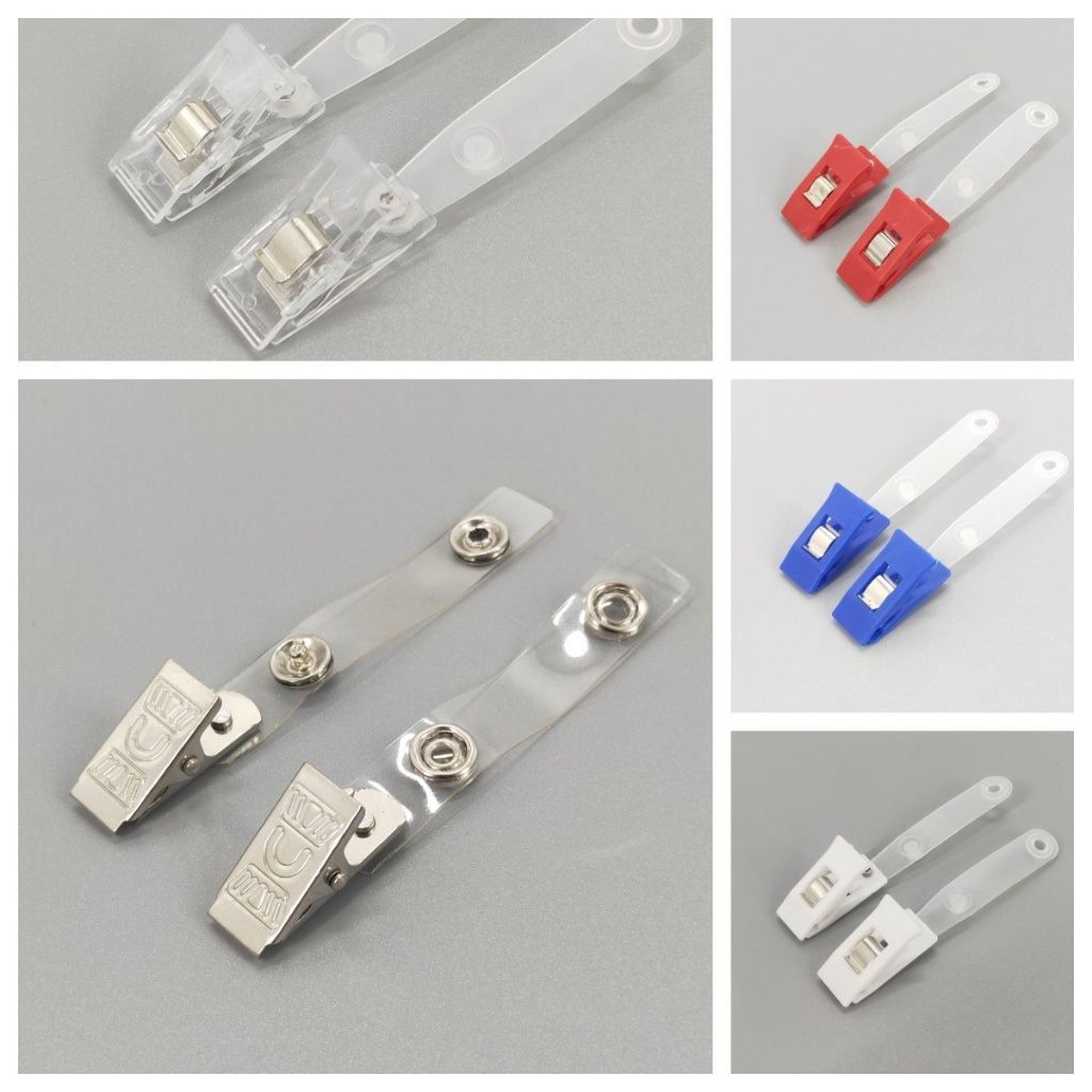 100PCS ID Clip Holder for ID Cards | Plastic / Metal Card Accessories ...
