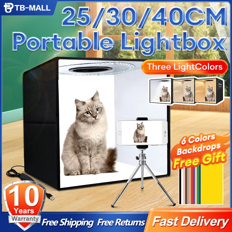 Puluz 25cm / 30cm / 40cm LED Product Case Lightbox Folding Mini Photo ...