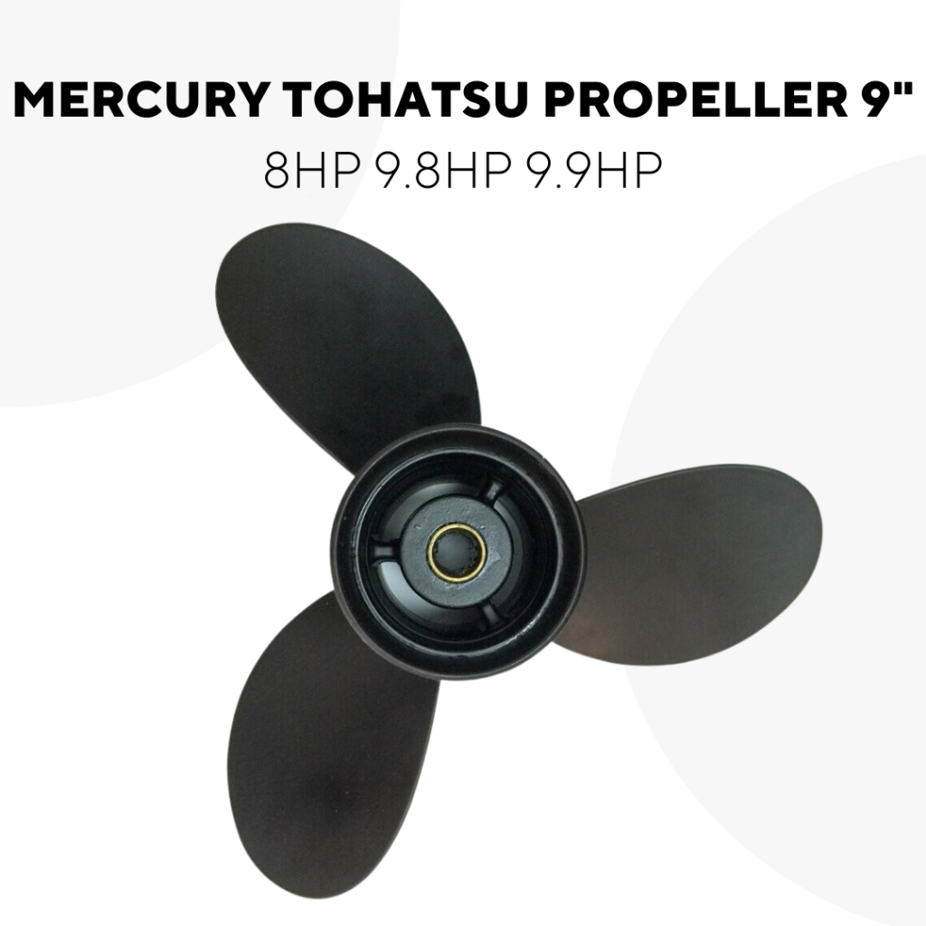 MERCURY 8HP 9.8HP 9.9HP 9" PROPELLER TOHATSU PARSUN HANGKAI 2-STROKE 4HO 5HOP 6HP 8HP 12HP KIPAS ...