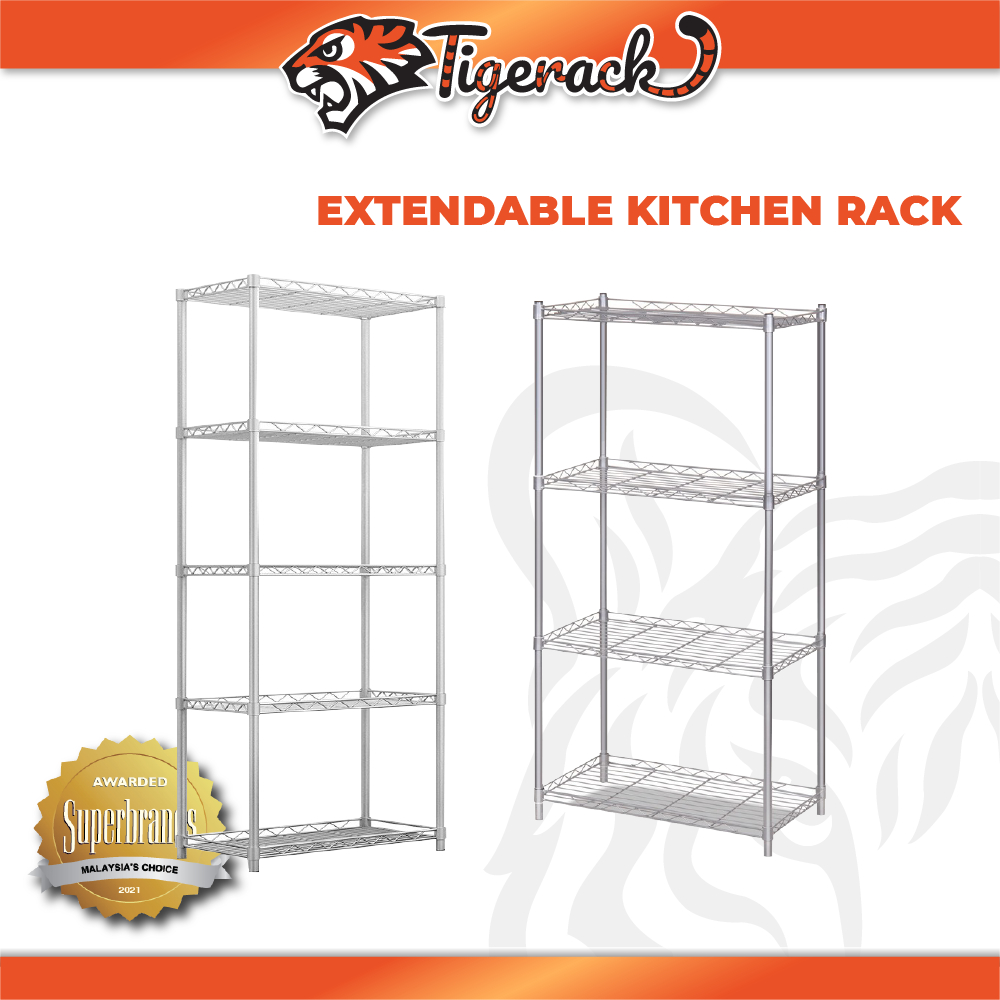 TIGERACK [Fast Delivery] Rak Dapur Rack Shelf 120/160cm(H)x35cm(D)x56cm ...