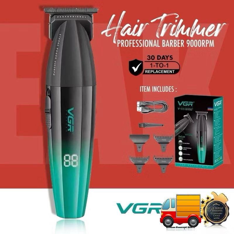 VGR V-906 Hair Salon Profesional Barber 9000RPM 5VMotor Push Hair Clipper Oil Head Gradient ...