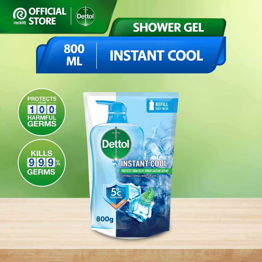 Shower Gel Body Wash Refill Dettol Instant Cool 800ML | Shopee Malaysia