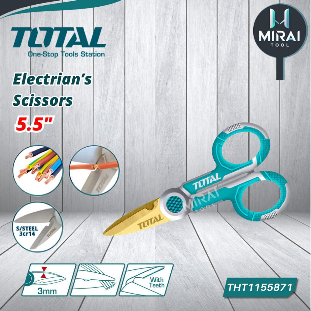 TOTAL THT1155871 Electrician’s Scissors 5.5" | Shopee Malaysia