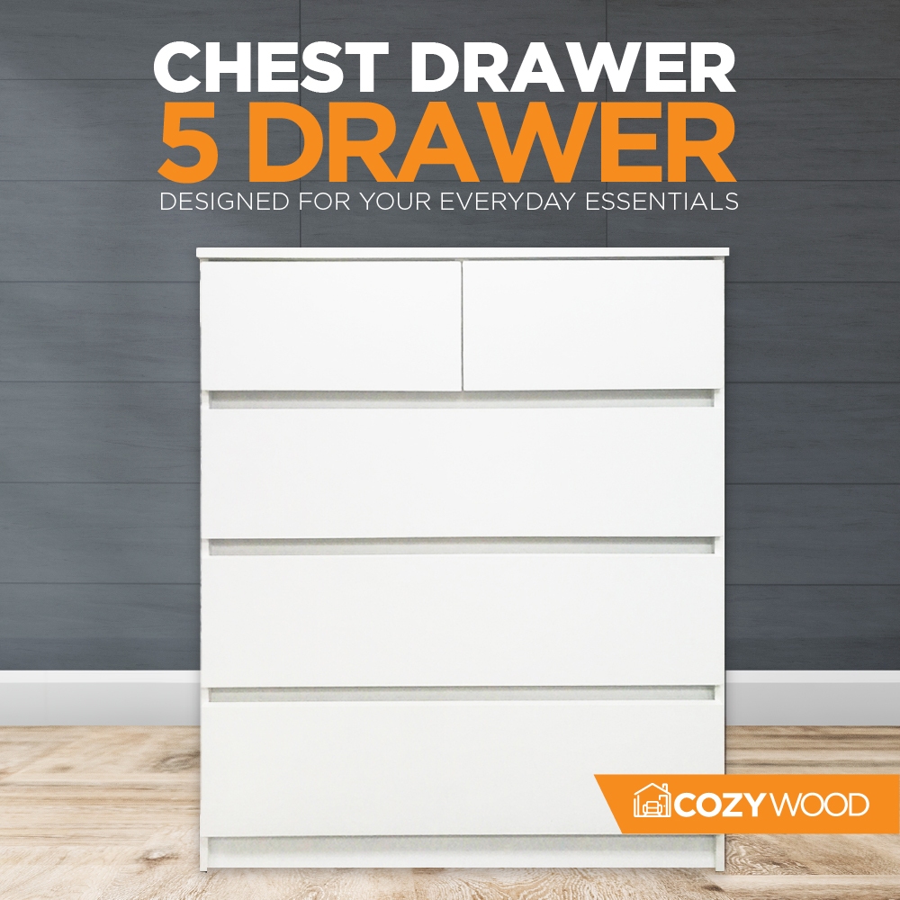 [COZY] 5 Chest Drawer Big Size/Bedroom Furniture/Drawer Baju/Drawer ...