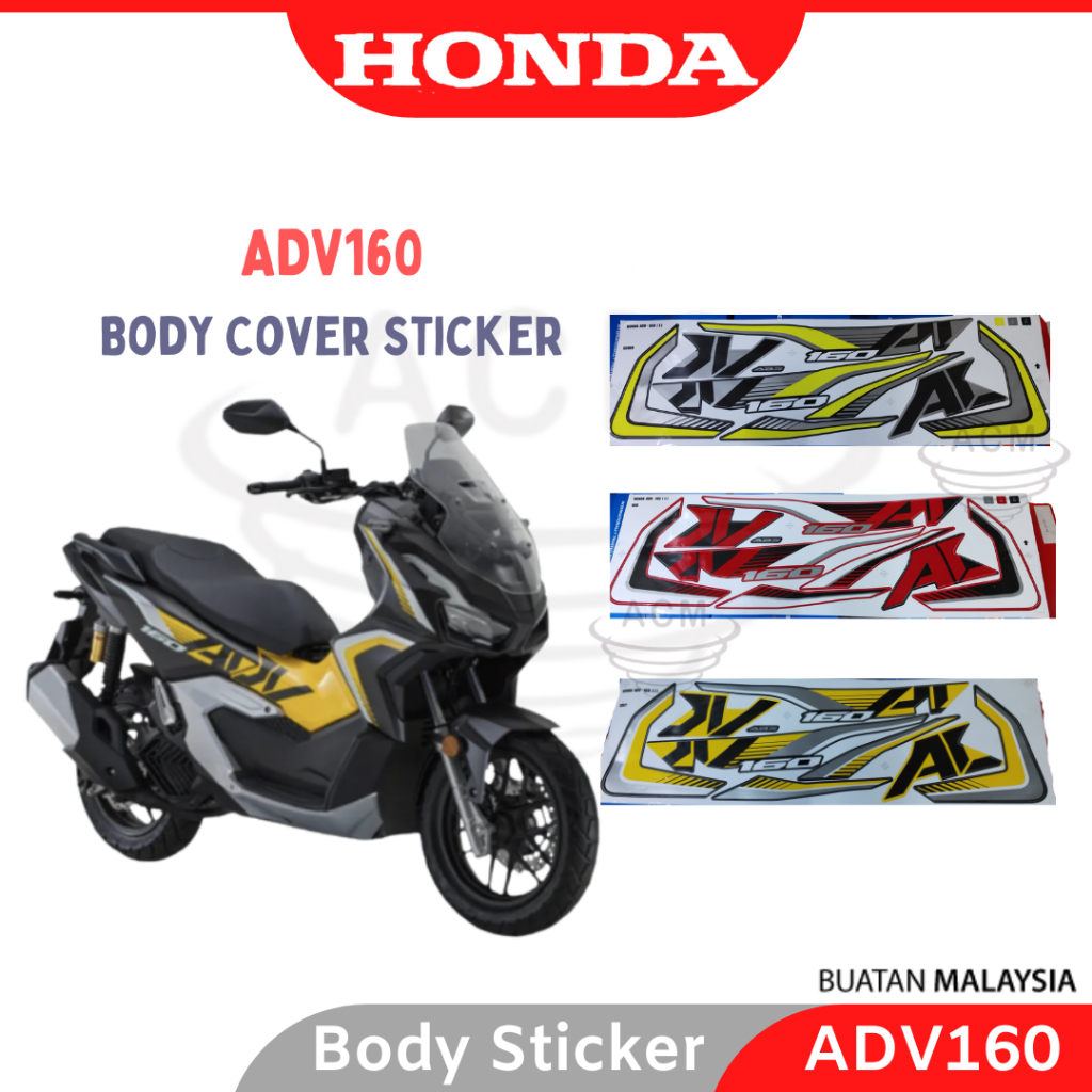 HONDA ADV160 Body Cover Set Sticker Stripe Strike ADV 160 Motor ...