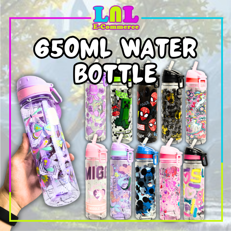 LNL 650ml Smiggle Water Bottle Kids Botol Air Kanak Botol Air Budak Tumbler Bottle Cute BPA FREE ...