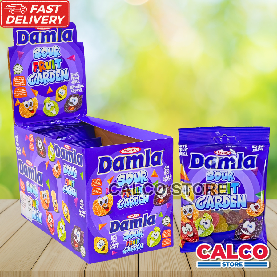 80g x 12pcs Tayas Damla Sour Fruit Garden Gummy Candy Halal | Shopee ...