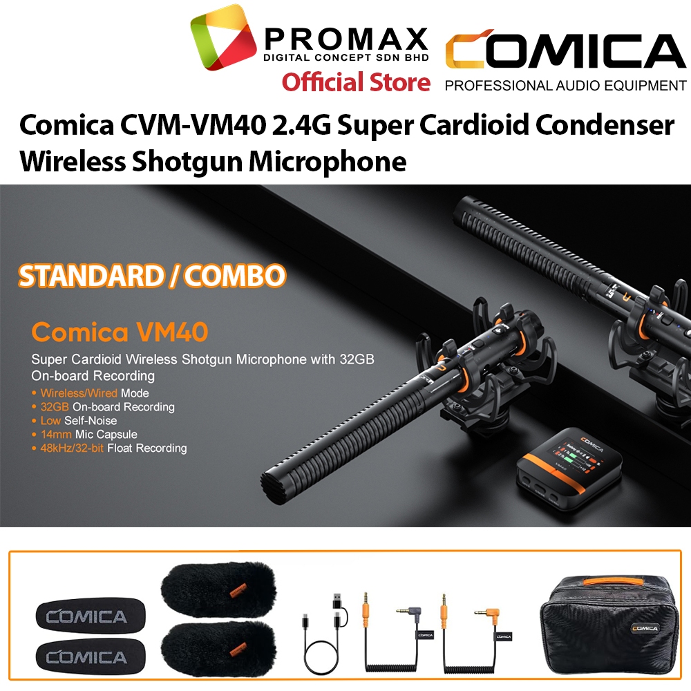 Comica VM40 Standard / Combo Dual-Channel Shotgun Microphone Wireless ...