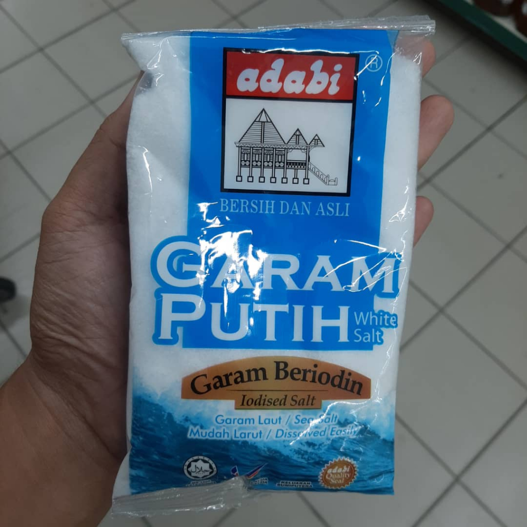 ADABI GARAM PUTIH GARAM BERIODIN GARAM LAUT MUDAH LARUT 400G | Shopee ...
