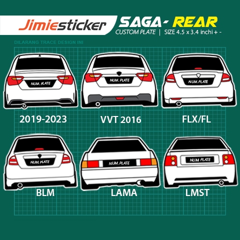 Sticker kereta Proton Saga, FLX, BLM, LMST, Sticker Belakang Proton ...