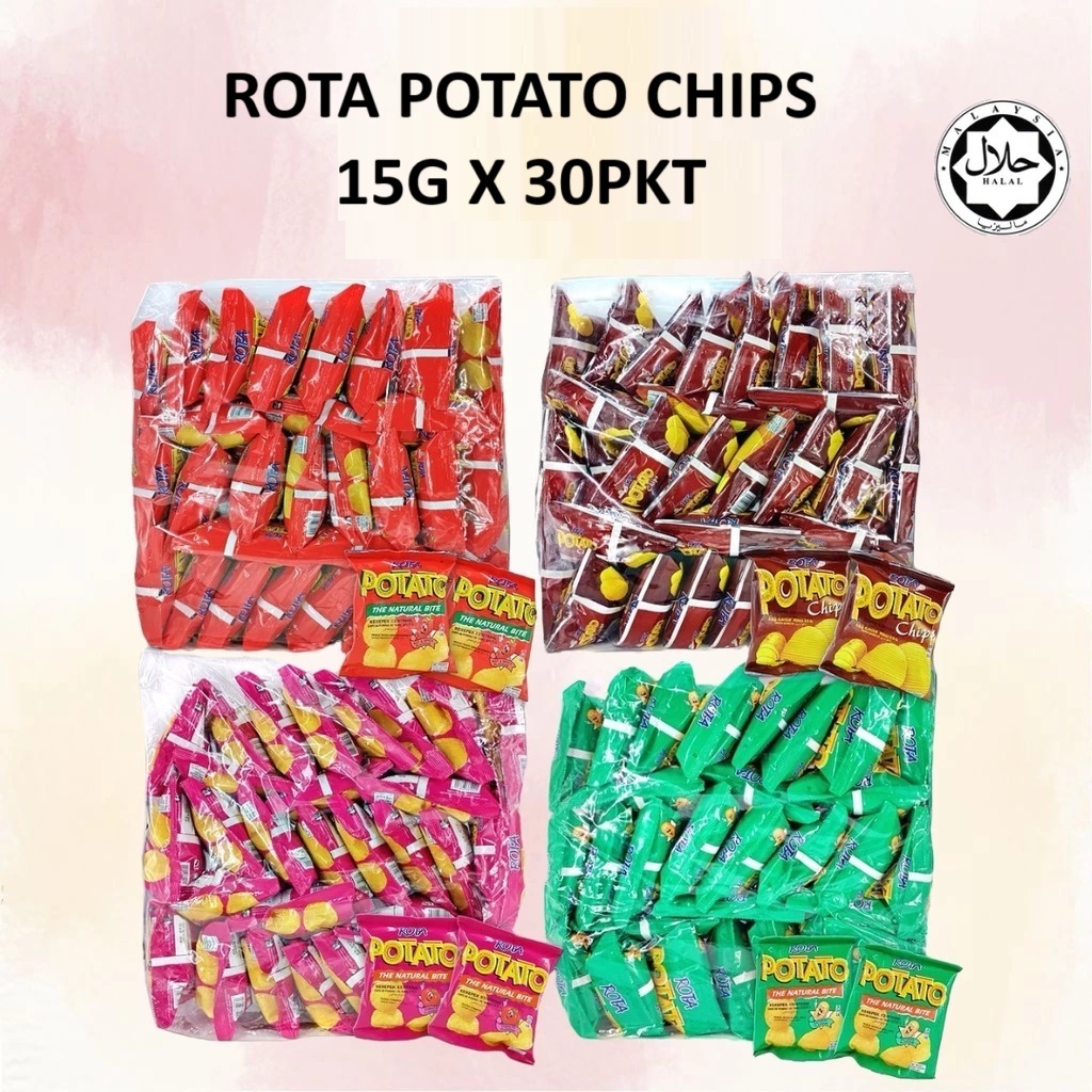 [30PCS] ORIENTAL ROTA POTATO CHIPS 15G ( BBQ / HOT&SPICY / NATURAL ...