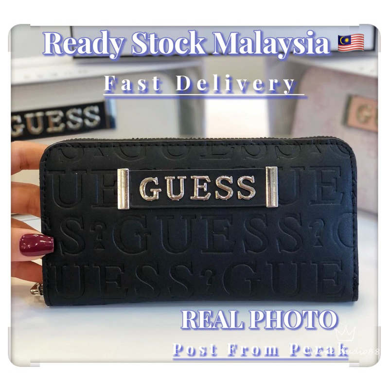 🇲🇾🔥READY STOCK MALAYSIA🔥Guess Factory Embossed Women's Zip Wallet Zip ...
