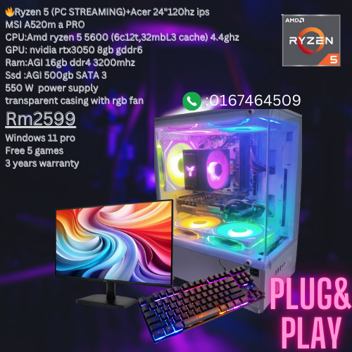 MONITOR+RYZEN GAMING PC | Shopee Malaysia