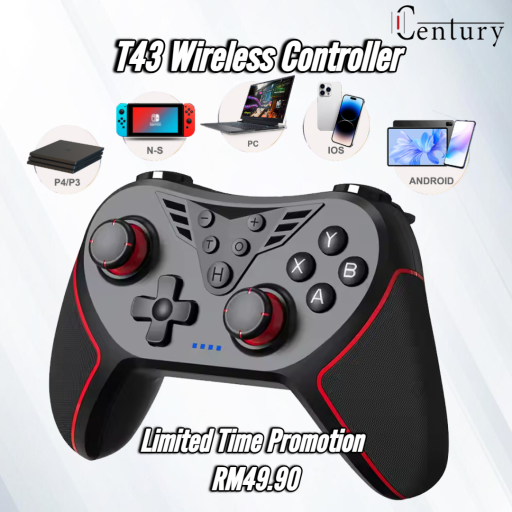 T43 Wireless Controller Wireless Bluetooth Controller Gamepad Joystick ...