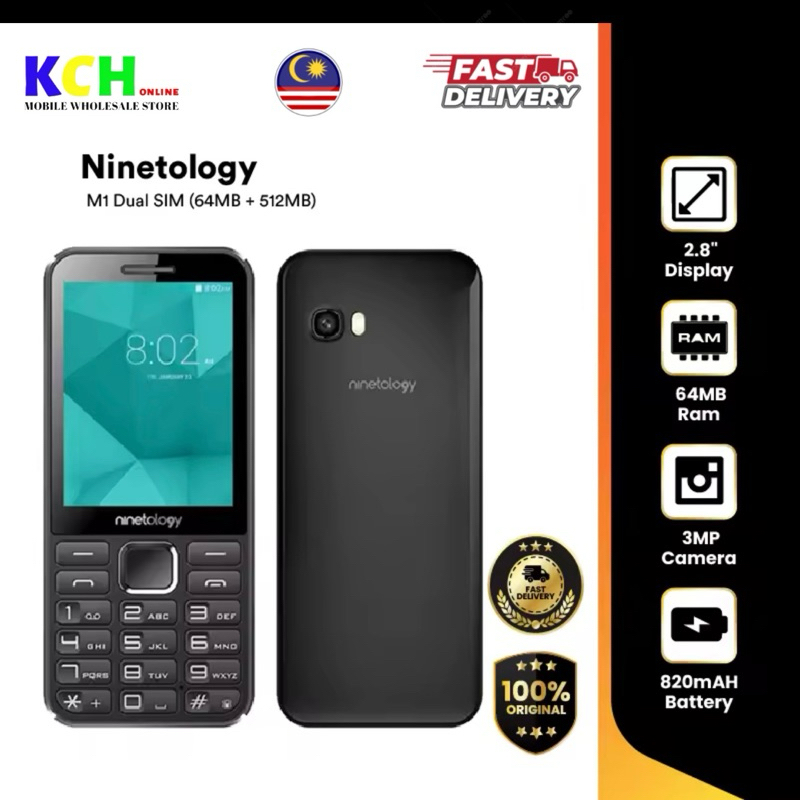 Ninetology M1 Dual Sim [64MB+512MB 2.8"Inch 820mAh 3MP] Set Keypad ...