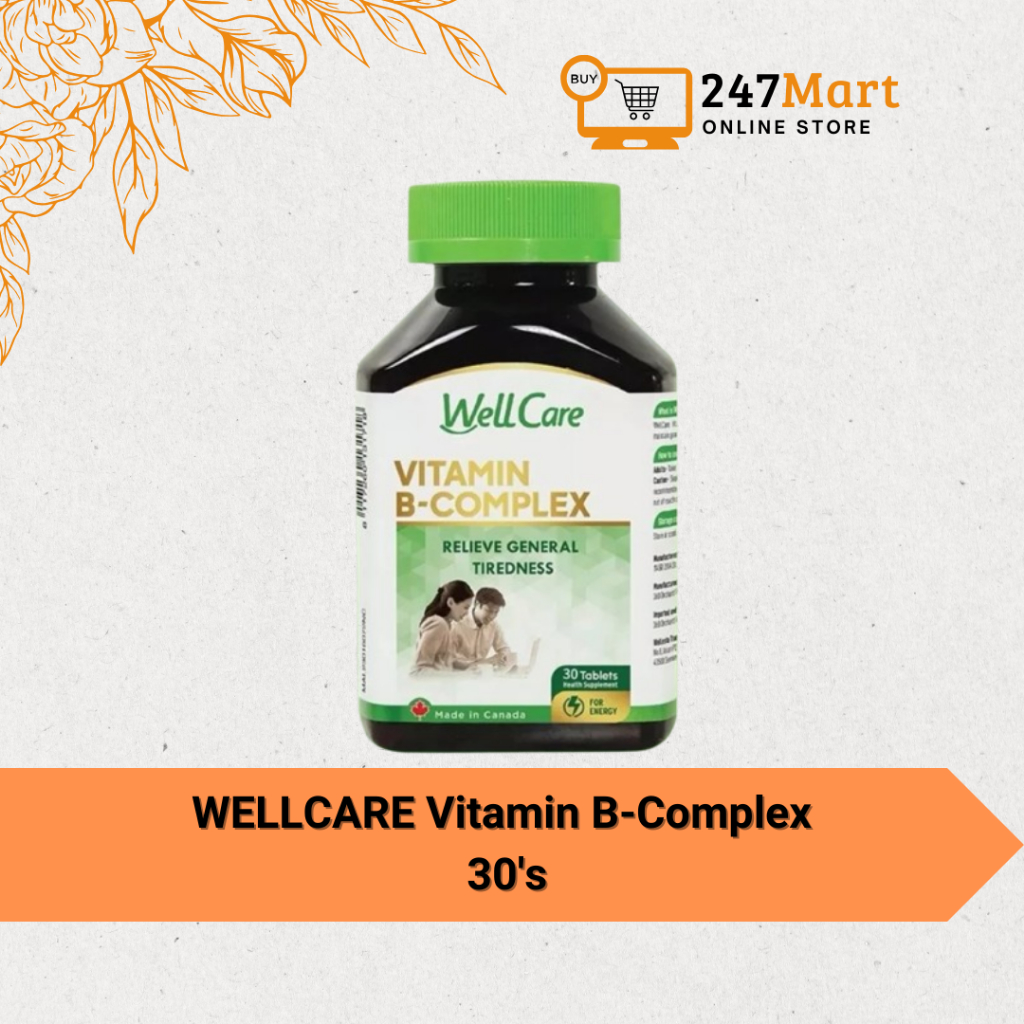 WELLCARE Vitamin B-Complex 30's (Relieve General Tiredness) | Shopee ...