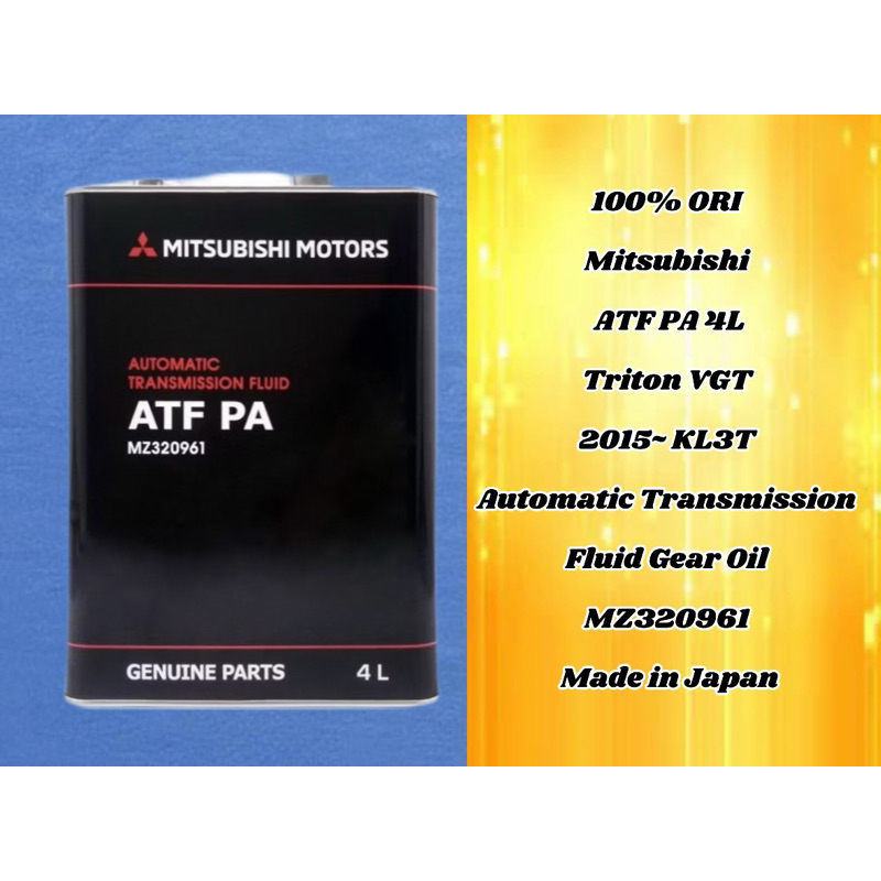 100% ORI Mitsubishi ATF PA 4L- Triton VGT 2015~ KL3T - Automatic ...
