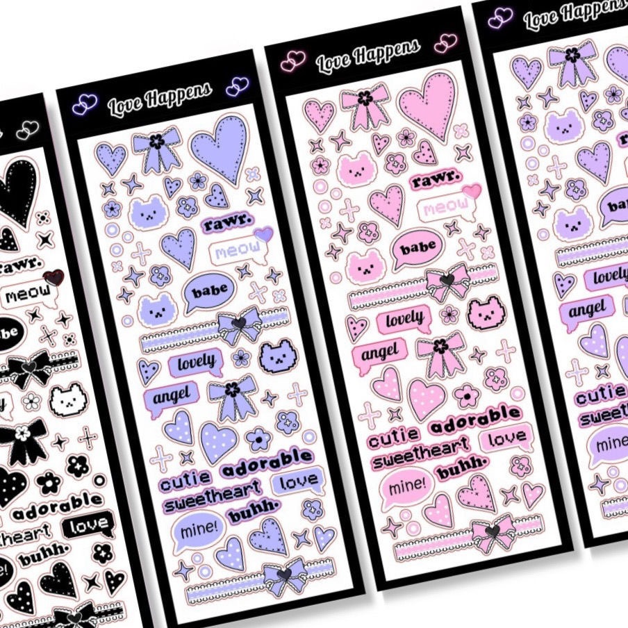 Love Happens Glittery Cute Love Deco Stickers Photocard Album Diary ...
