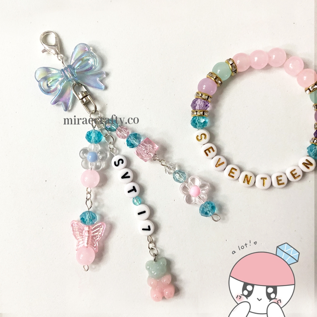SVT Carat Lightstick Theme Bracelet & Keychain [SVT Seventeen] | Shopee ...