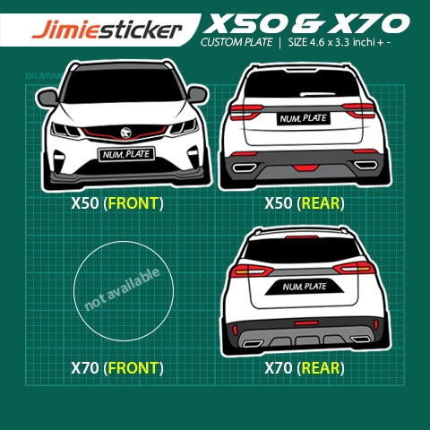 Sticker Kereta X50 & X70, Sticker Belakang X50, Custom Sticker, Car ...