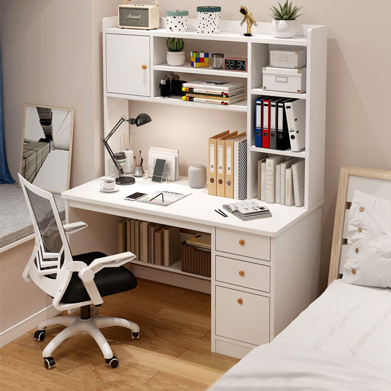 Desk Bookshelf Integrated Table with Combined Bookcase Home Desktop ...