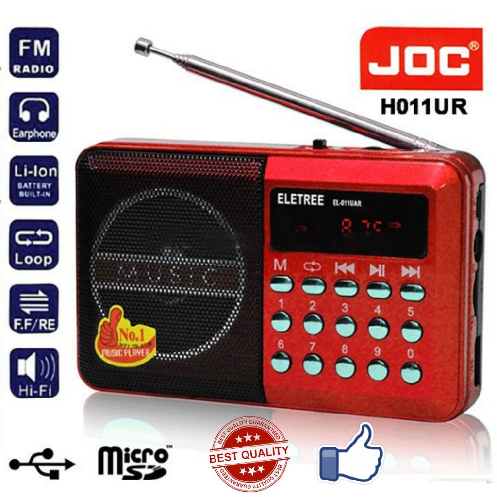 JOC Radio Speaker Bluetooth 30 Juzuk Al Quran Rechargeable USB Micro SD ...