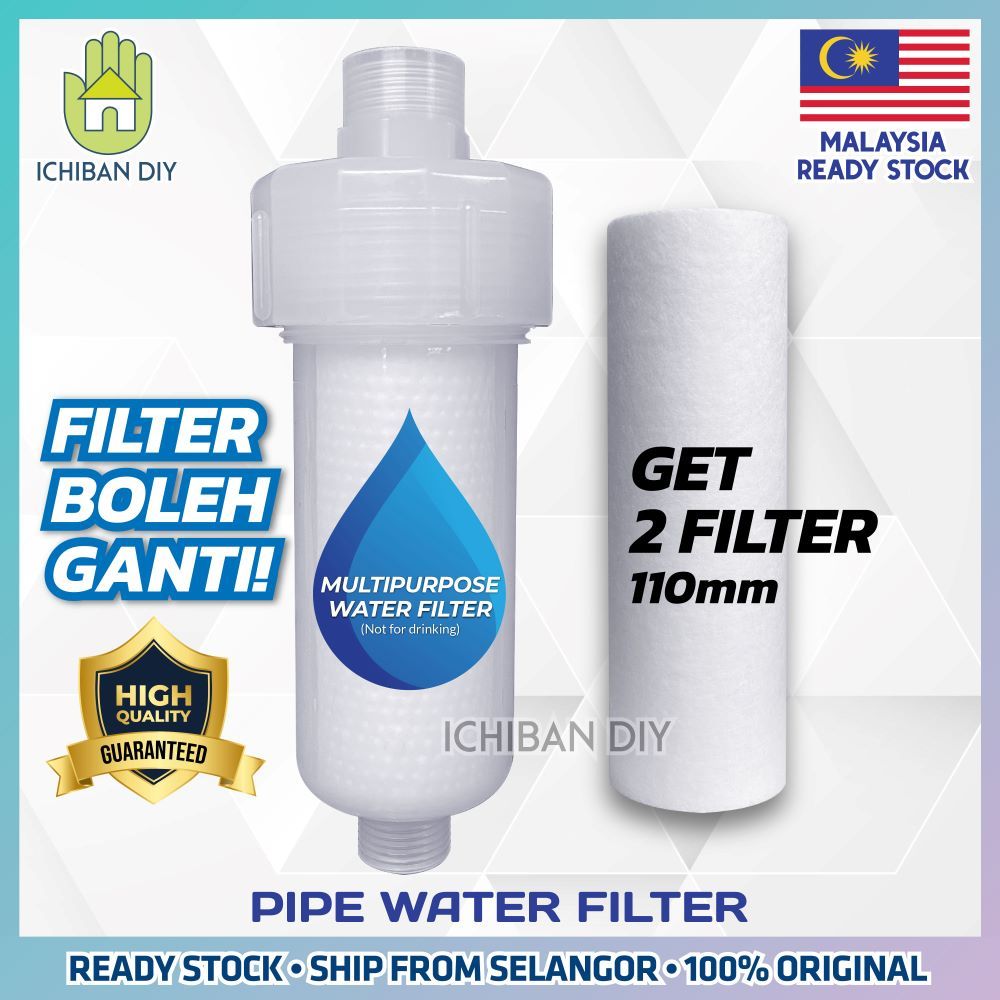 Pipe Water Filter Purifier 110mm Sediment Cartridge Replaceable PP ...