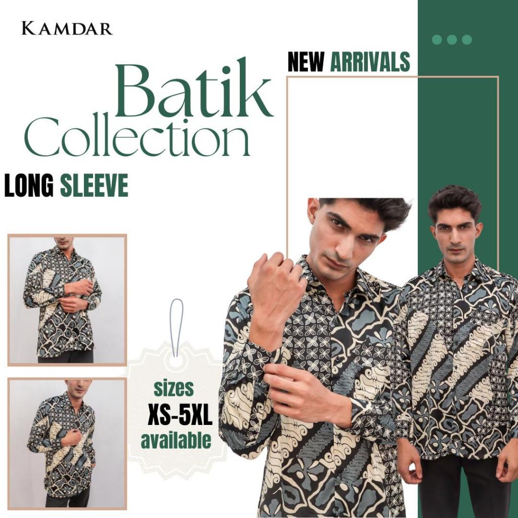 KAMDAR Long Sleeve Men Print Batik Baju Batik Lelaki/Casual Trendy ...