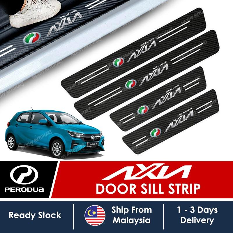 Perodua NEW AXIA Carbon Door Step Sticker 2025 2024 2023 G X SE AV ...