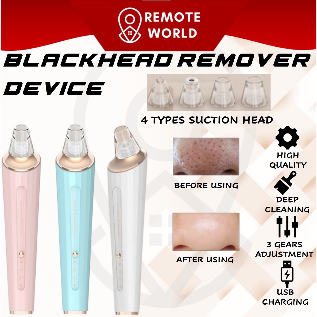 Electric USB Rechargeable Blackhead Remover Device with 3 Level Suction ...