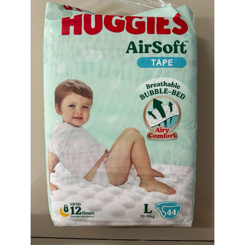 Huggies Airsoft / Natural Soft Diapers TAPE L44 | Shopee Malaysia