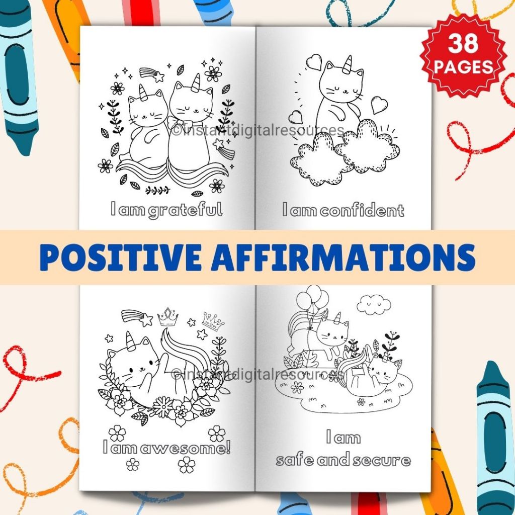 IDR24 Printable Pdf Positive Affirmations Quotes Coloring Activity ...