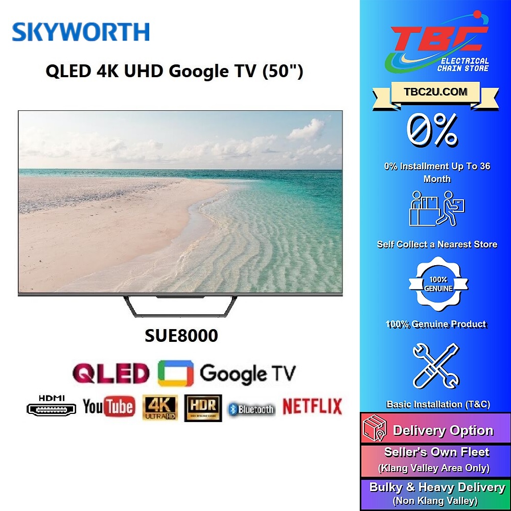 Skyworth 4K UHD GOOGLE TV ANDROID LED TV 50" 65" 70" 75" SUE7600 ...