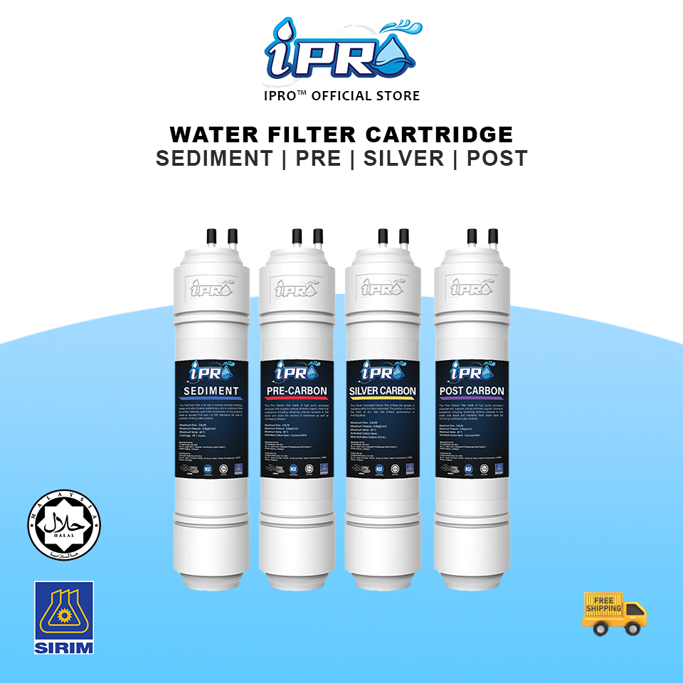 IPRO 4 Stages Water Filter Cartridge - Sediment / Pre Carbon / Silver ...