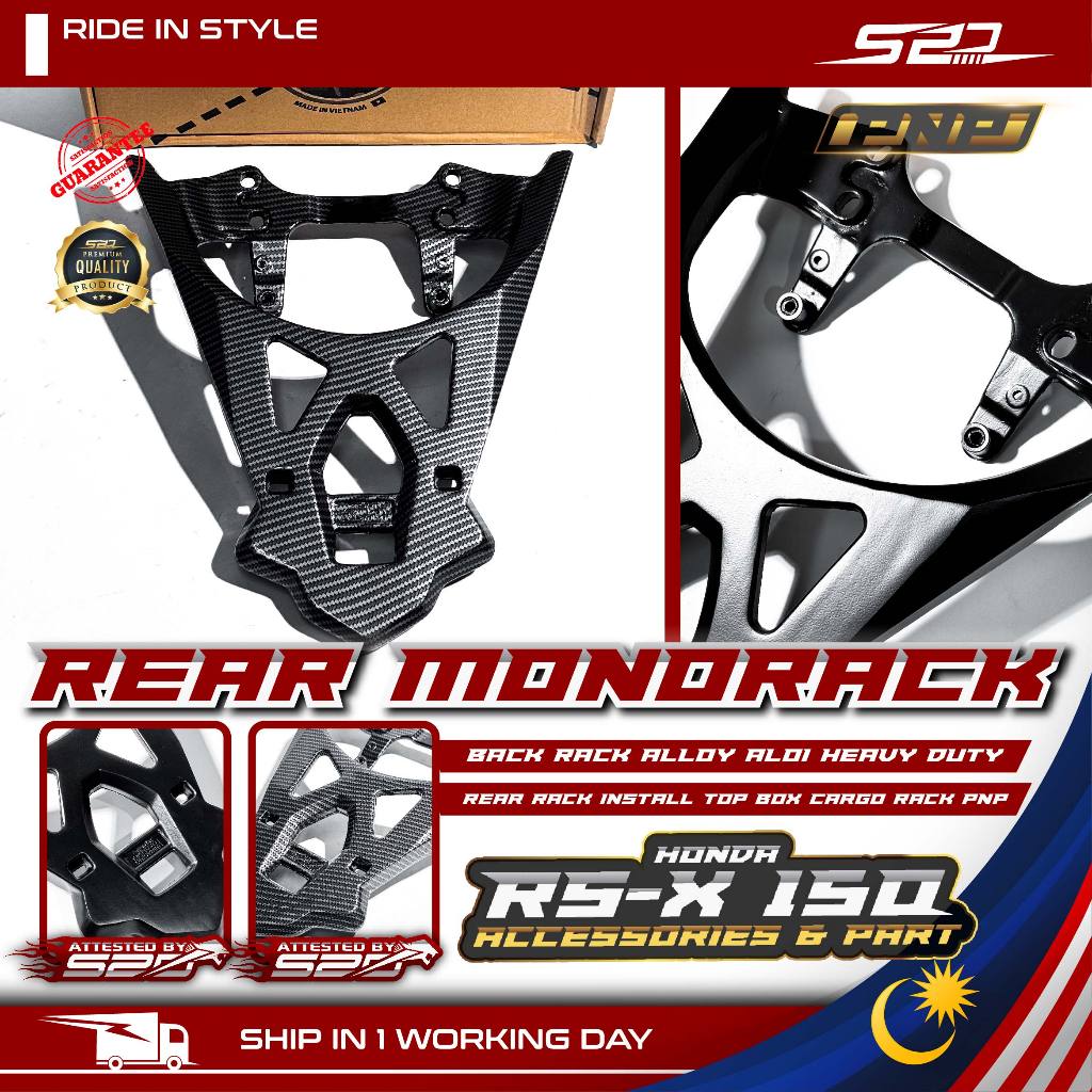 Rear Monorack HONDA RS-X 150 WINNER X Back Rack Alloy Heavy Duty Long ...