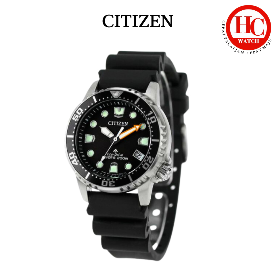 Citizen Promaster EO2020-08E Eco-Drive 36.5mm Black Dial Polyurethane Rubber Strap 200m ...