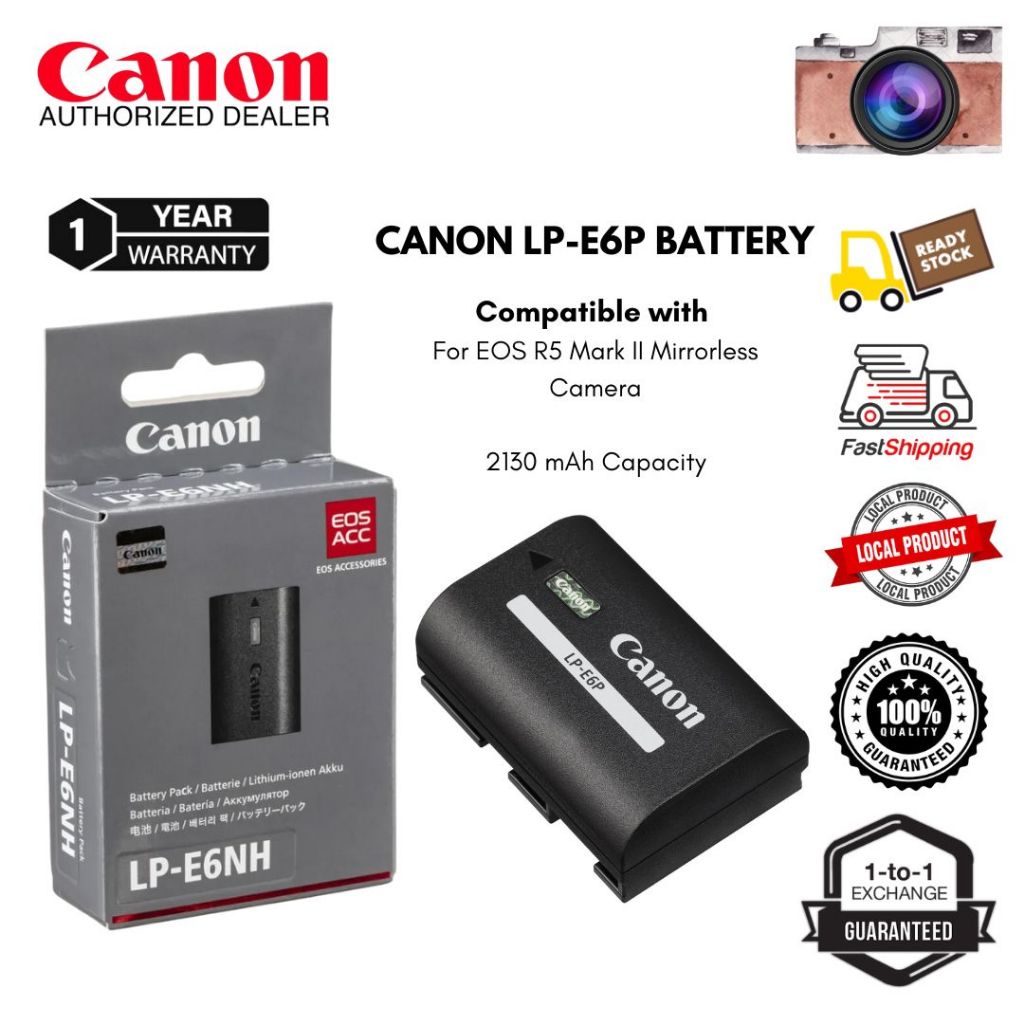 Canon LP-E6P Lithium-Ion Battery For EOS R5 Mark II Mirrorless Camera ...